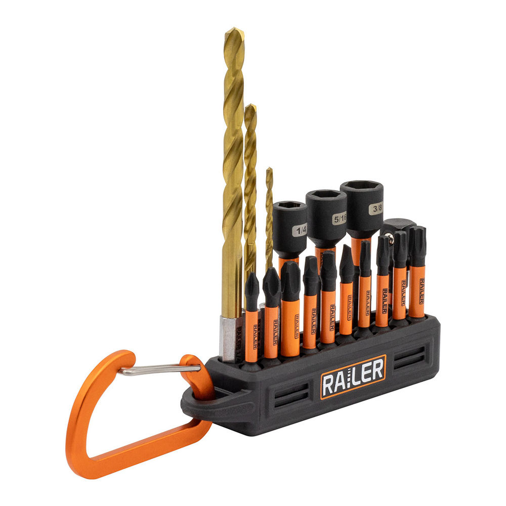 Railer Black Tradesman 17 Piece Mega Bitrail with Carabiner at Discount ...