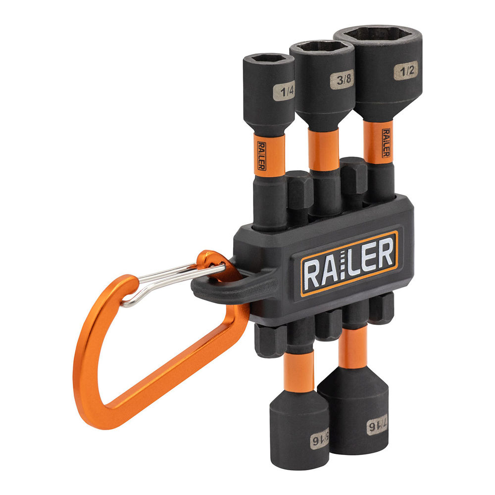 Railer 2-9/16 in. Magnetic Nutsetters 5 Piece Micro Bitrail with ...