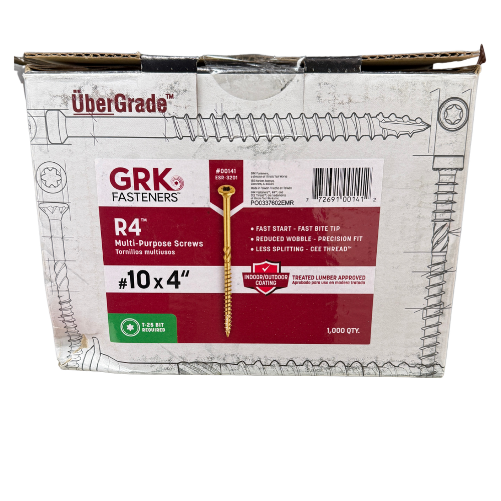 GRK #10 x 4IN R4 Multi-Purpose Screws 1000/bx at Belletetes | GRK Screws