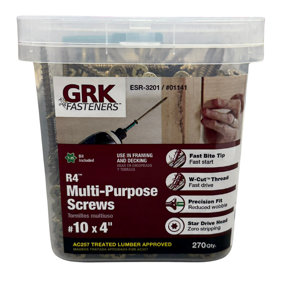 GRK #10 x 4in R4 Multi-Purpose Screws 270/bx at Belletetes | GRK Screws