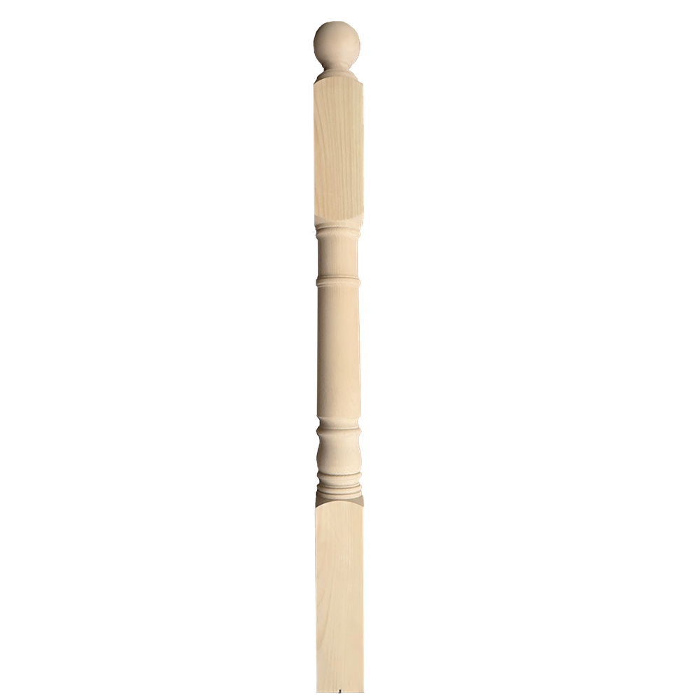 Knotty Pine Colonial Newel 3 1/2" x 48" at Monaghan Lumber | Newel ...