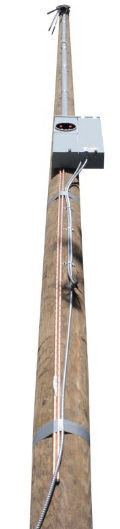 PERMANENT POWER POLE 20’ Class 5 treated round pole, 200 amp service ...