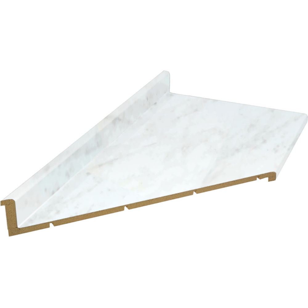 VT Dimensions 6 ft. White Carrara Left Miter Laminate Kitchen ...