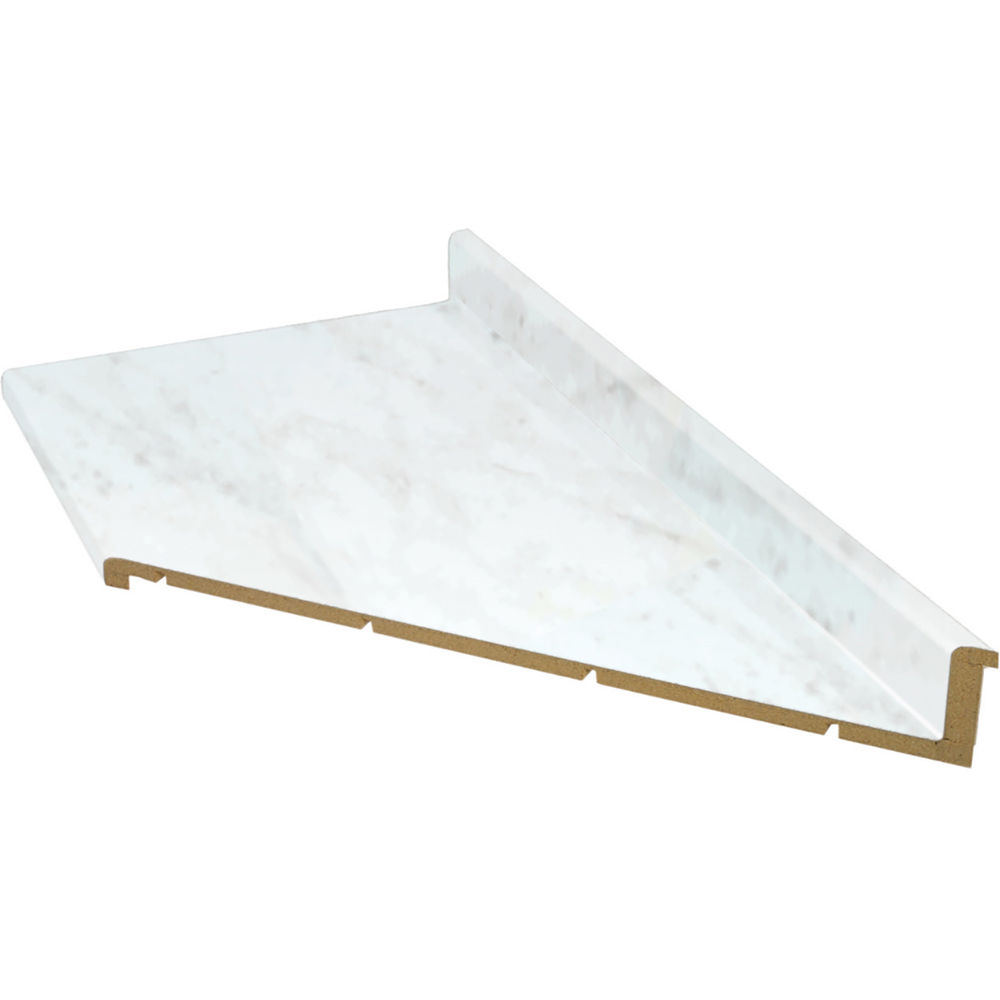 VT Dimensions 10 ft. White Carrara Right Miter Laminate Kitchen ...