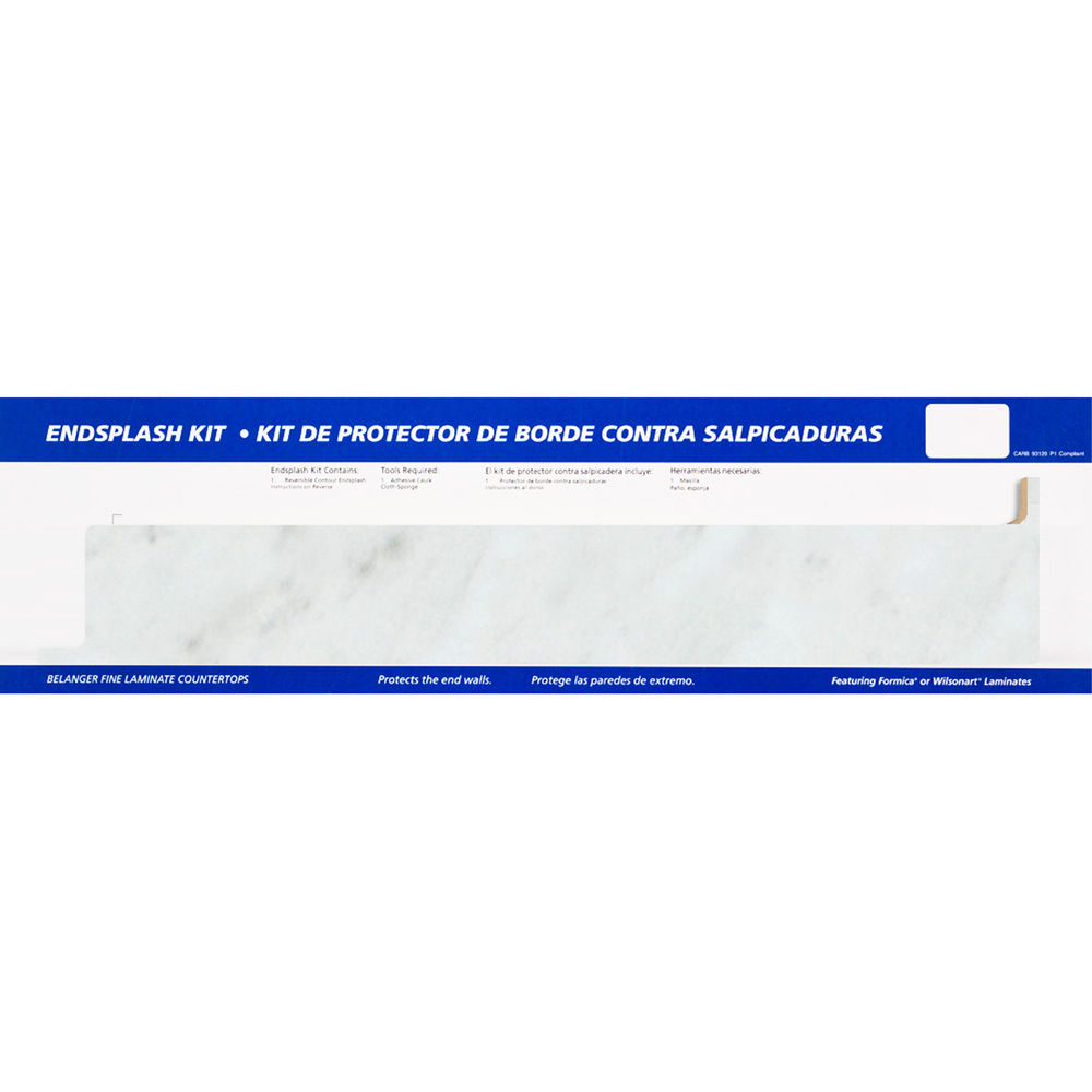VT Dimensions White Carrara Reversible Square Endsplash Kit for ...