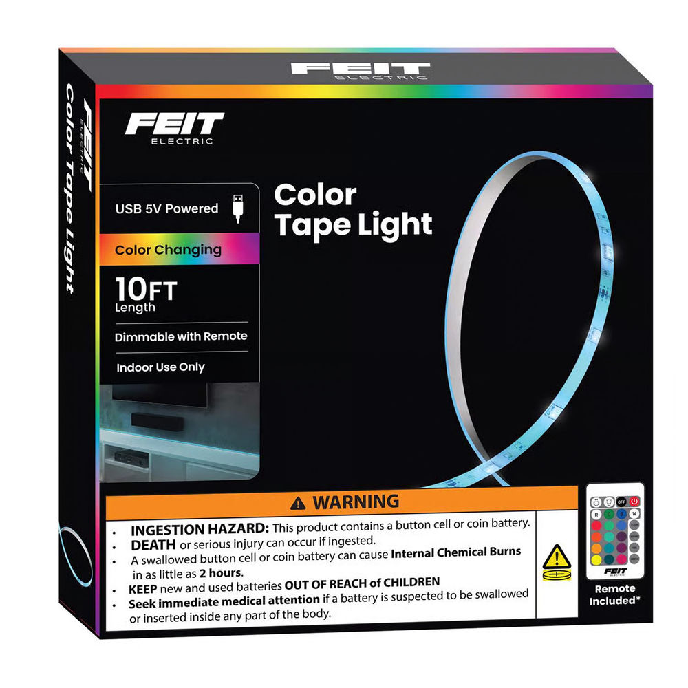 Feit 10 ft. Color Changing Tape Light at Discount Builders Supply ...