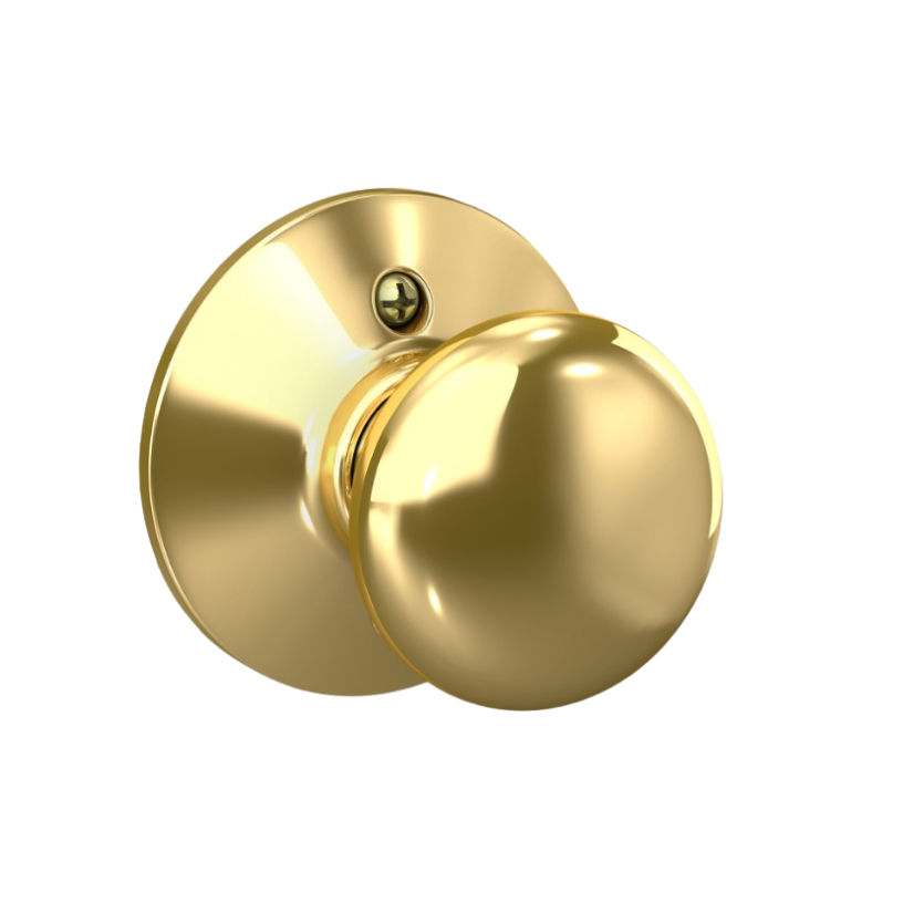Schlage Plymouth Non-Turning Dummy Door Knob Bright Brass at Moscow & Pullman Building Supply ...