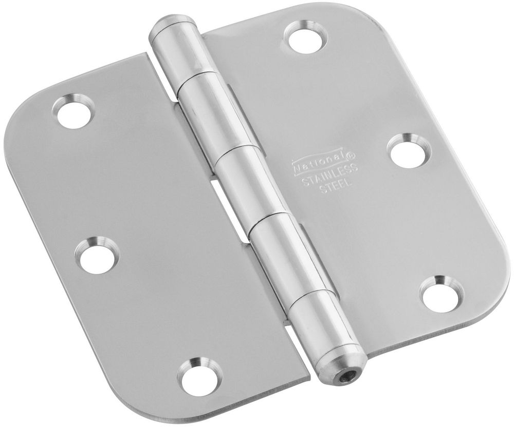 National Hardware 3-1/2" x 5/8" Radius Stainless Steel Door Hinge at ...
