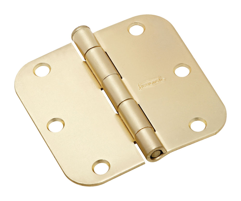 National Hardware 3-1/2" x 5/8" Radius Satin Brass Door Hinge at ...