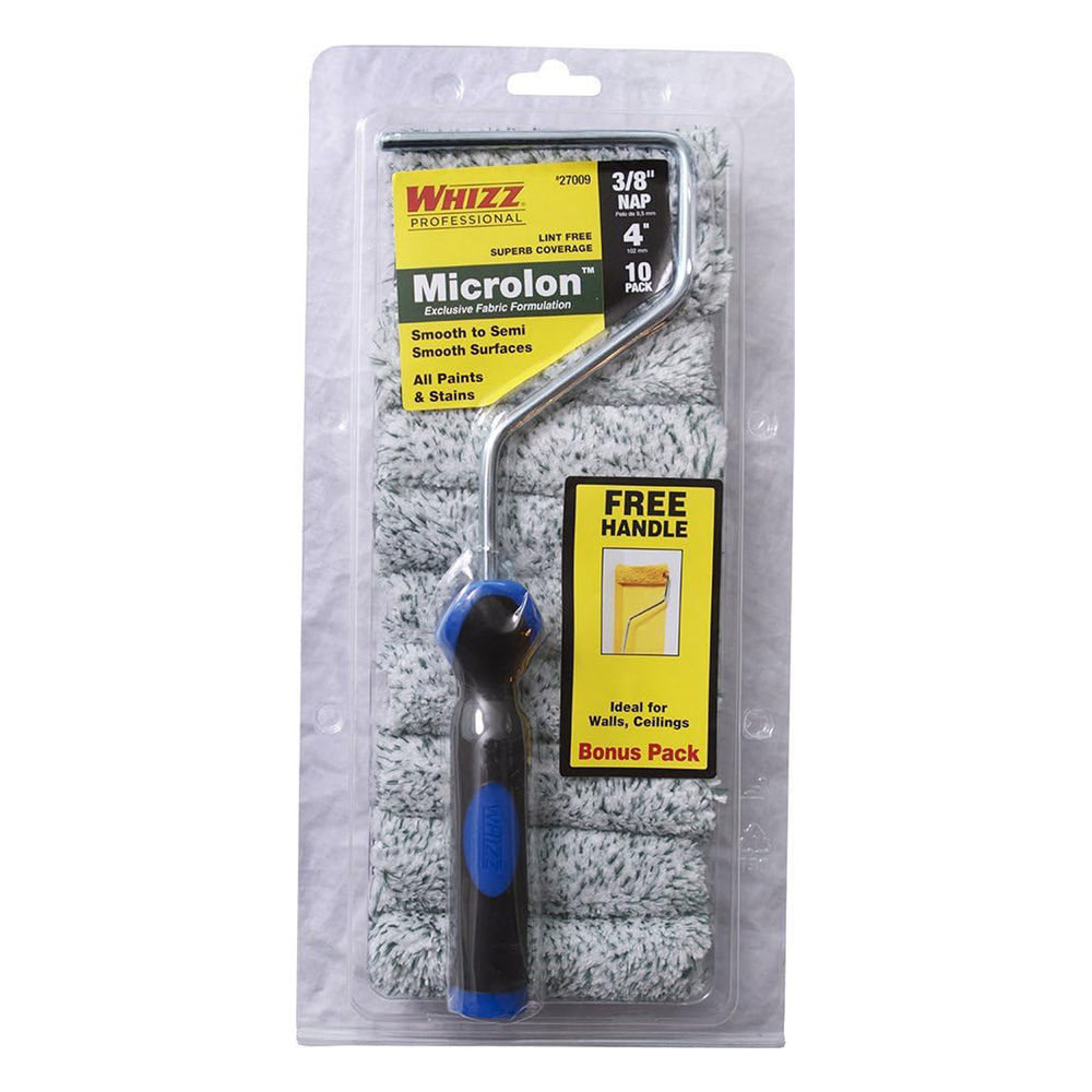 Microlon 4" x 3/8" Nap Mini Roller Cover 10 Pack with Handle at ...