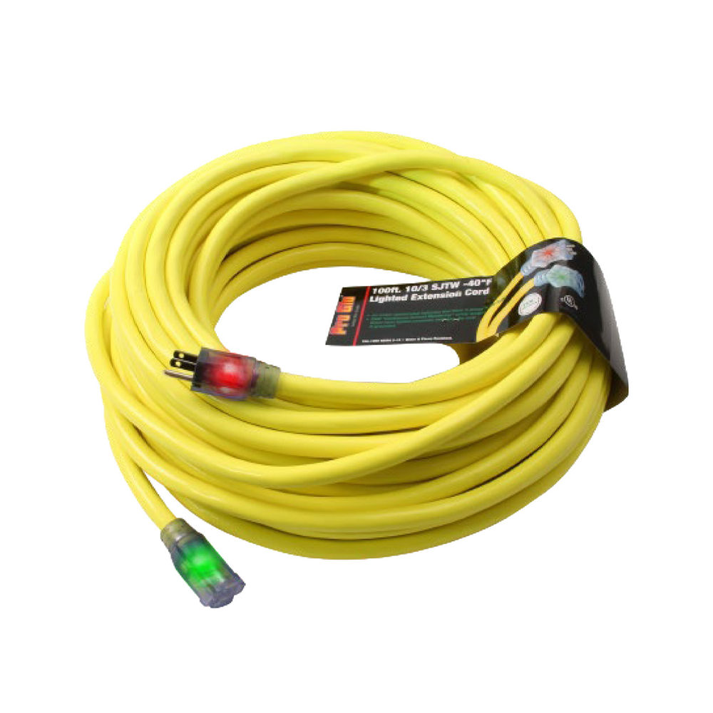 100 ft. ProGlo Yellow 10 / 3 SJTW Coldweather Extension Cord at ...
