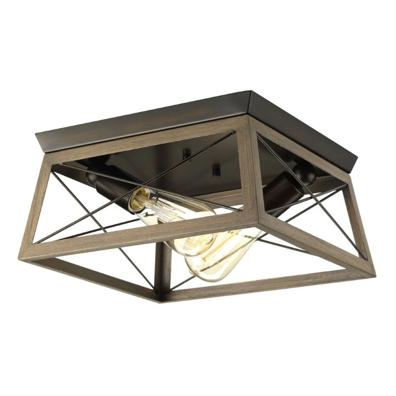 Progress Lighting Briarwood 2-60w Antique Bronze Ceiling Light Fixture ...