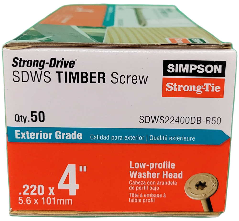 Simpson Strong-Tie SDWS22400DB-R50 Strong-Drive SDWS TIMBER Screw ...