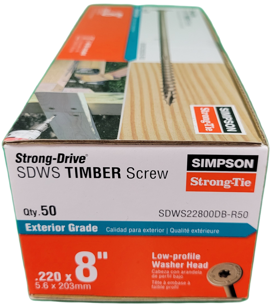 Simpson Strong-Tie SDWS22800DB-R50 Strong-Drive SDWS TIMBER Screw ...