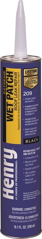 Henry 209XR Wet Patch Extreme Rubberized Roof Leak Repair Black 11oz ...
