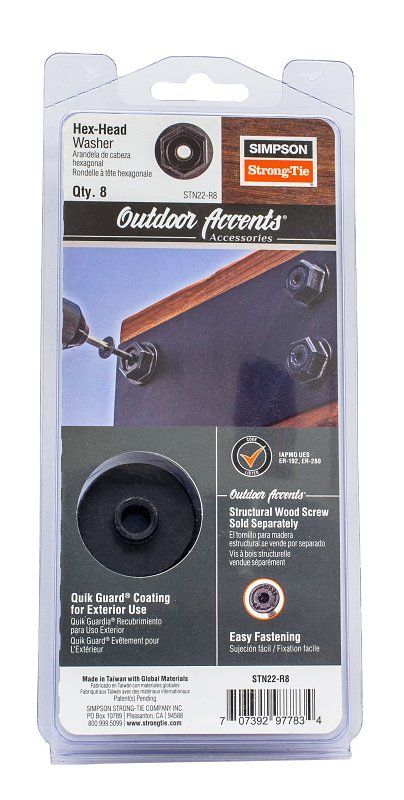 Simpson STN22-R8 Outdoor Accents Hex-Head Washer 8Pk at Central Valley ...