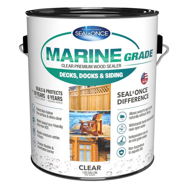 Seal Once SO0005 Marine Grade Premium Wood Sealer Clear 1gal at Central ...