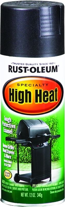 Rust-Oleum 7778830 Specialty High Heat Paint Satin Barbecue Black 12oz ...