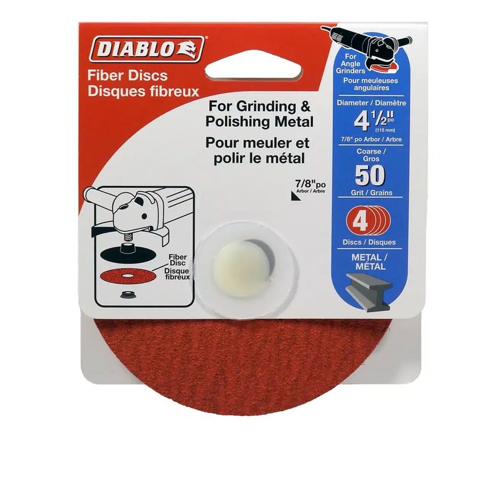 Diablo Fiber Disc - 4", AO 50G, 4-Pack at Ashby Lumber | Grinder ...