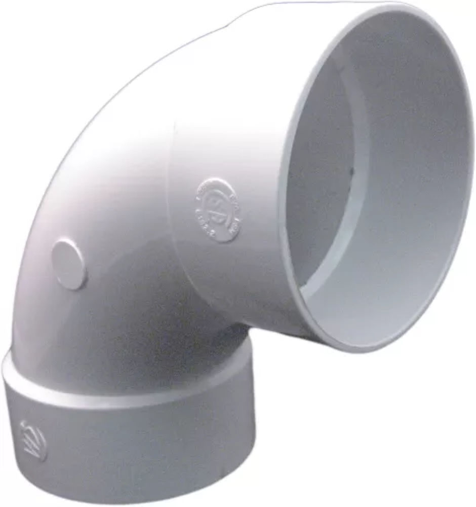 4-inch PVC 90-degree Bend (Sewer & Drain) #414164BC / #7435 at ...