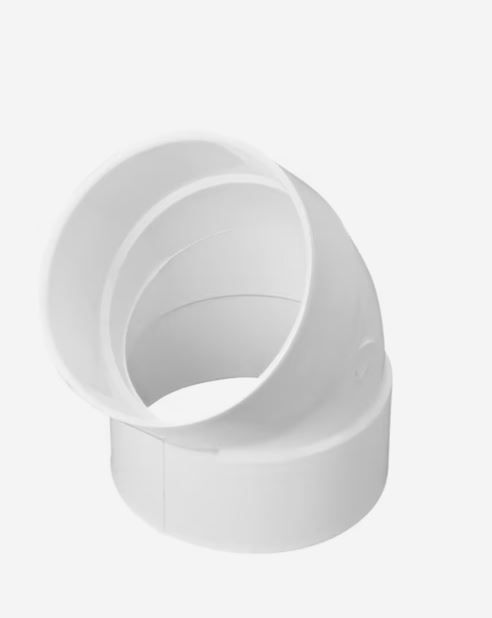 4-inch PVC 45-degree Bend (Sewer & Drain) #414184BC / #7432 at ...
