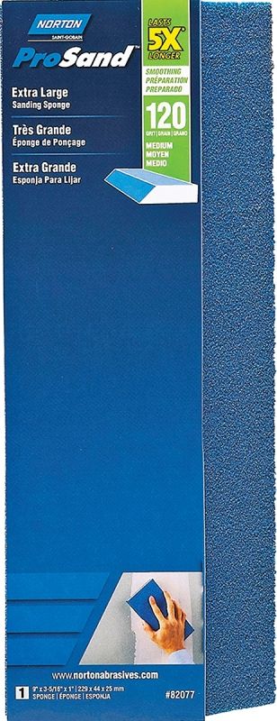 Norton Prosand 120G X-Large Single Angle Sanding Sponge 9" at Builders ...