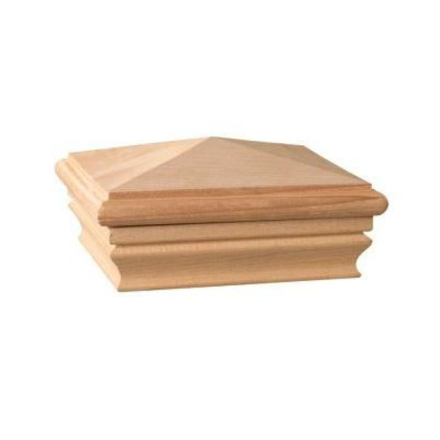 4" x 4" Newport Cedar High Pyramid Post Cap at Jaeger Lumber | Post Caps