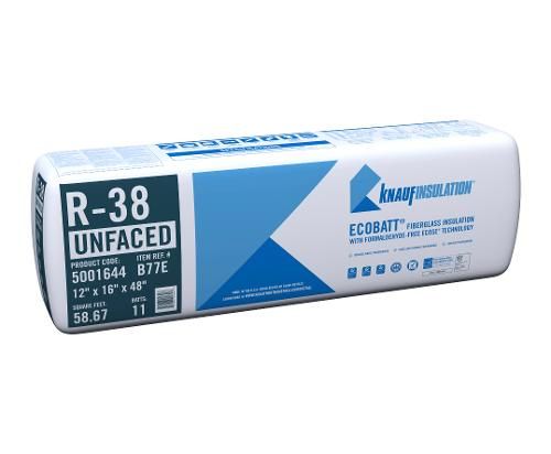 Knauf R38 EcoBatt 12 in. x 16 in. x 48 in. Unfaced Fiberglass ...