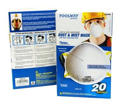 Toolway 3 Ply Dust & Mist Mask - 20 Pack at New Canadians Lumber | Work ...