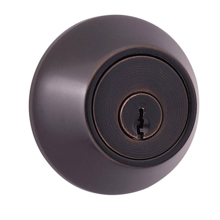 Weiser Lock Venetian Bronze Single Cylinder Safelock Deadbolt Lock at ...