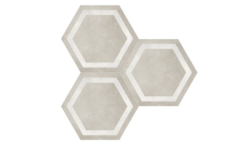 7x8" Form Hexagon Porcelain Tile - Sand Frame - (Price Per Square Foot ...