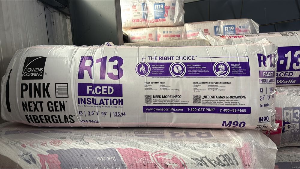 R13 Faced Fiberglass Insulation (3.5" x 15" x 93" batts) - 125.93sf at ...