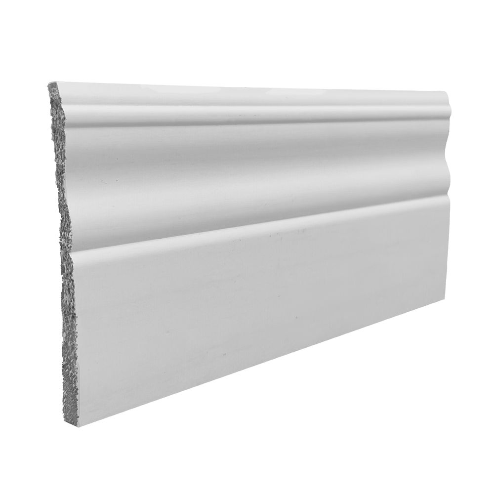 Finger Jointed Primed Pine Colonial Baseboard 3/8" x 4 1/8" x 16' at ...