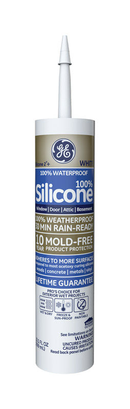GE Advanced Silicone Window & Door Sealant 1 White 10.1 oz Cartridge at ...