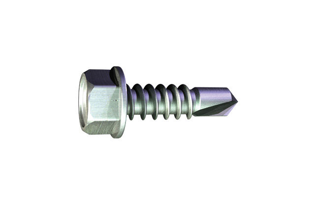 #12-14 x 2" Hex Washer Head TEK3 Self Drilling Screw, Zinc plated (100 ...