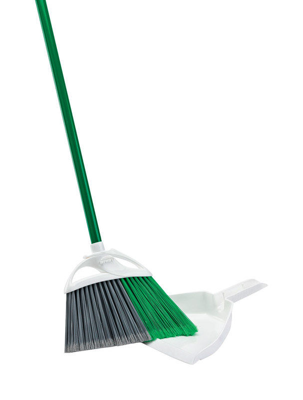 Libman Precision Angle Stiff Recycled Plastic Broom with Dustpan, 11 in ...