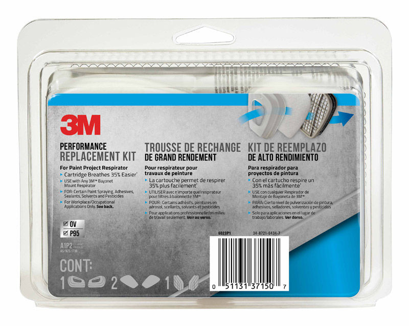 3M P95 Paint Project Respirator Supply Kit, 6000 & 7000, Gray, 8 pc at ...