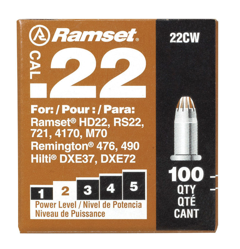Ramset 0.22" D Brown Steel Powder Loads, 100 pk, 00594 at Jaeger Lumber ...