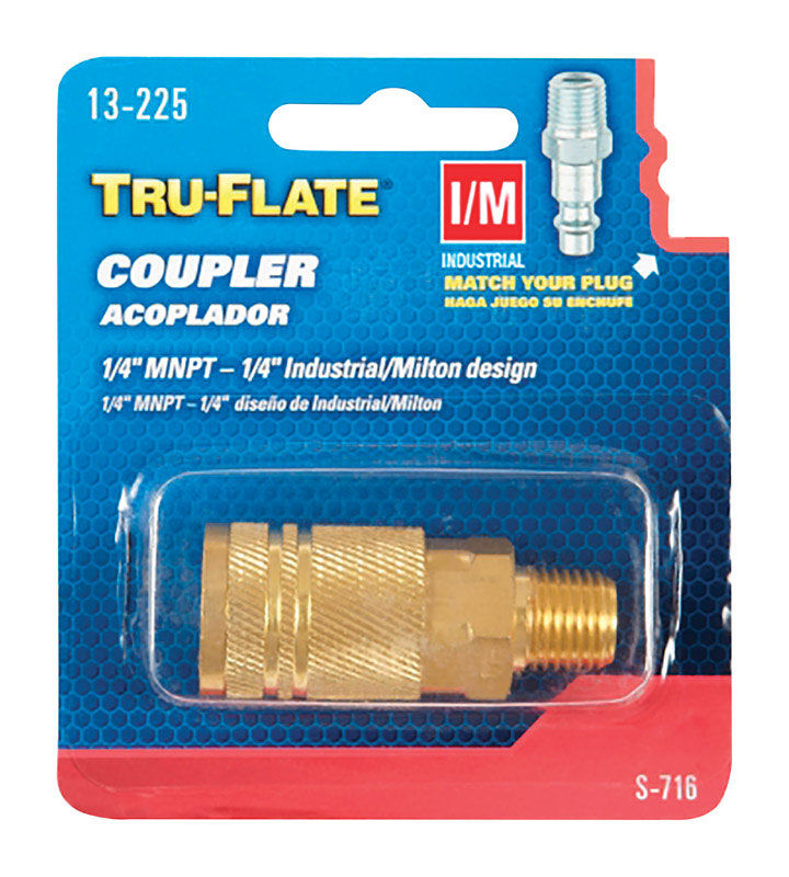 Tru-Flate Brass Quick Change Coupler 1/4" Male at Jaeger Lumber | Tru ...