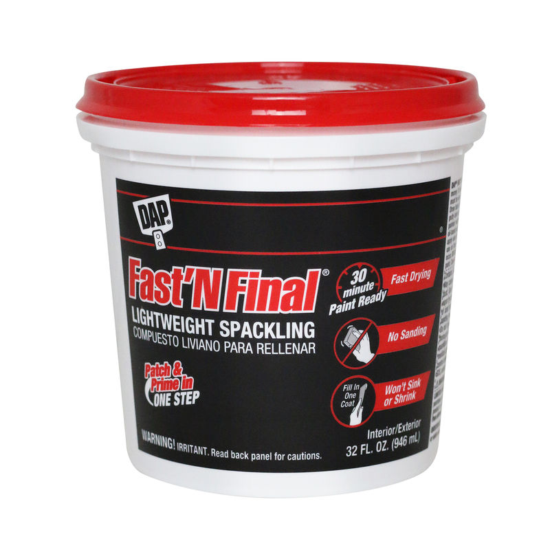 DAP Fast 'N Final RTU Lightweight Spackling Compound, 1Qt, White at ...