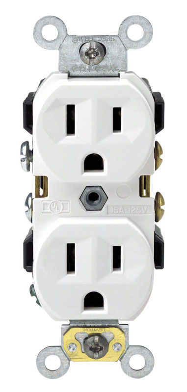 Leviton 15A 125V Duplex White Outlet 5-15R 1PK at Jaeger Lumber ...
