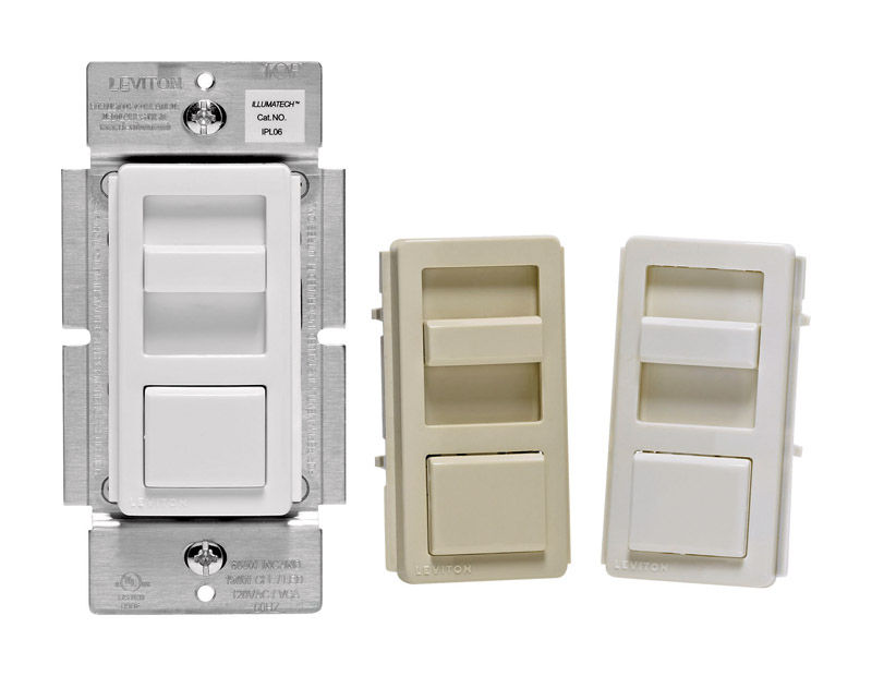 Leviton IllumaTech White 600W Slide Dimmer Switch 1pk at Jaeger Lumber ...