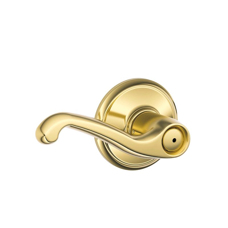 Schlage Flair Bright Brass Privacy Lockset ANSI Grade 2 1-3/4 in. at ...
