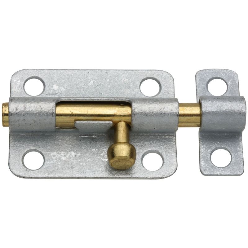 National Hardware 3in. L Galvanized Brass/Steel Barrel Bolt 1pk at ...