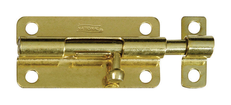 National Hardware 4" Brass-Plated Steel Barrel Bolt (1 pk) at Jaeger ...