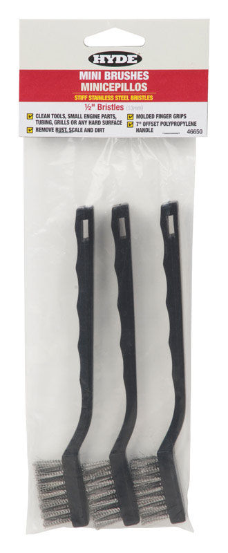Shop Hyde 10 in. L Stainless Steel Mini Bristle Brush at Jaeger Lumber ...