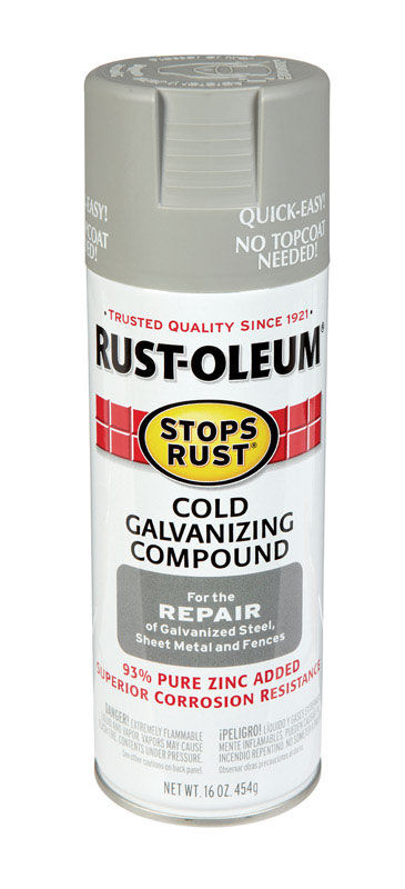 Rust-Oleum Stops Rust Flat/Matte Gray Cold Galvanizing Compound Spray ...