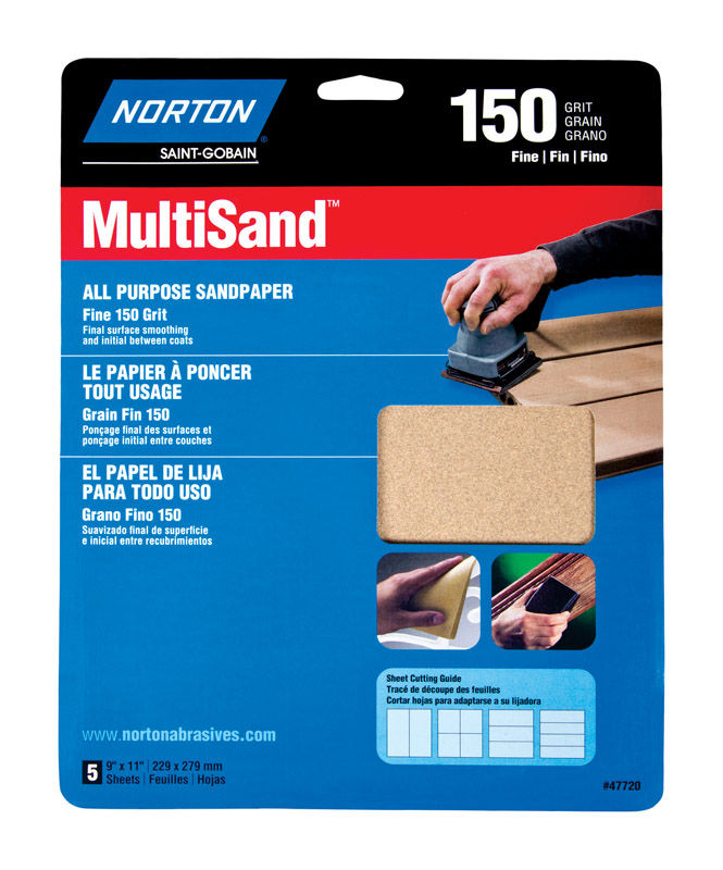 Norton 150 Grit 5 Pack 9x11 Handy at Jaeger Lumber | Other Norton Sand ...