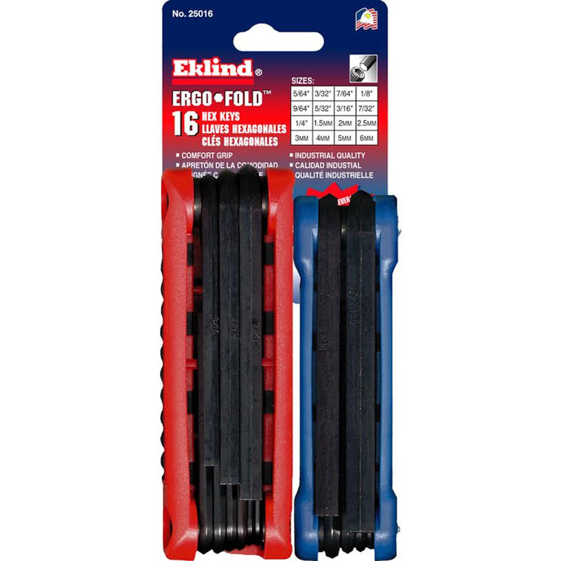 Eklind Ergo-Fold Metric and SAE Fold-Up Hex Key Sets 16 pc at Jaeger ...