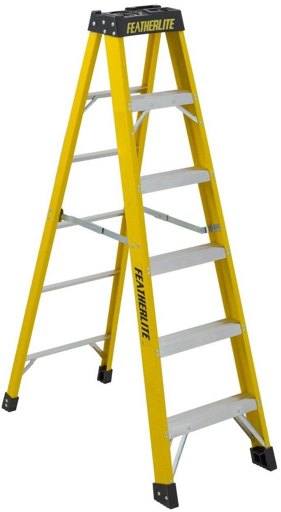 Featherlite Extra Heavy Duty 6' Fiberglass Step Ladder, Grade 1A, 300 ...
